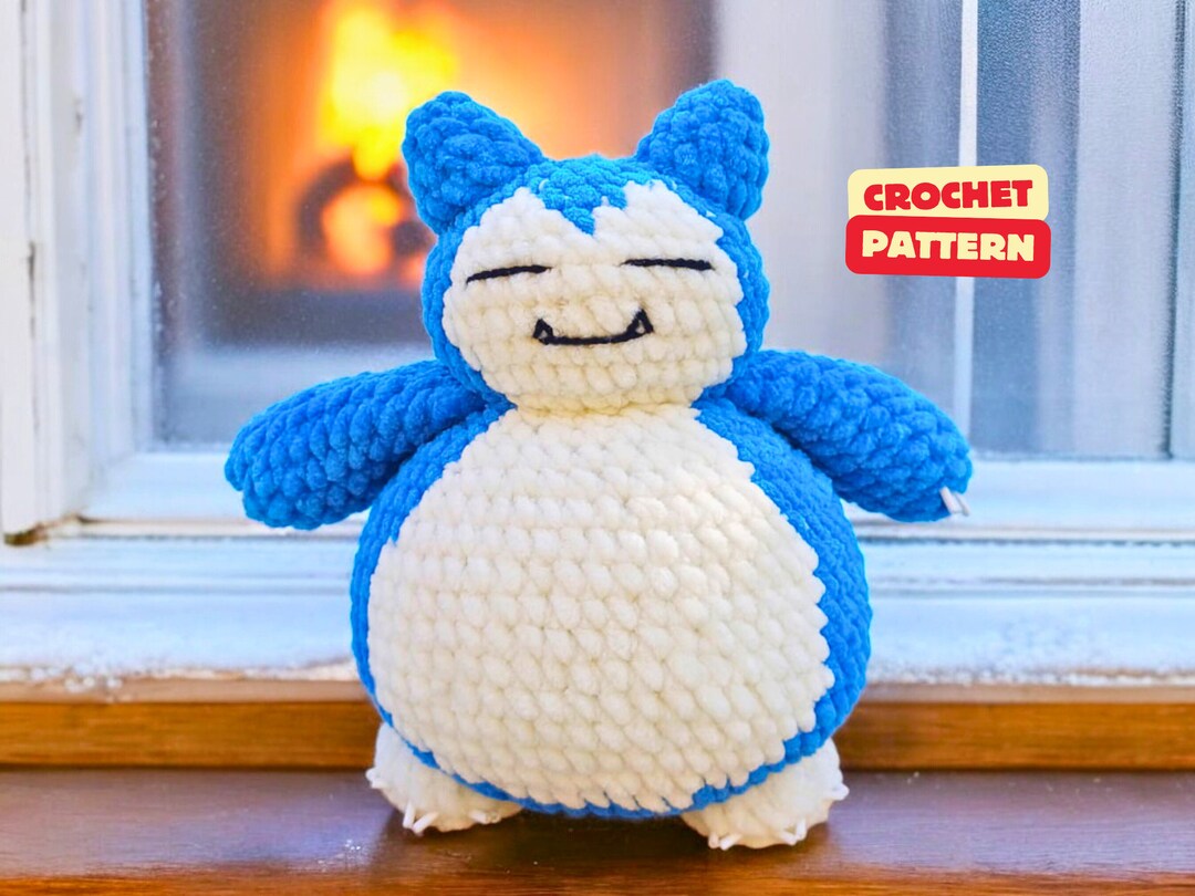 Snorlax Crochet Pattern Sleepy Monster, Plush Amigurumi Crochet Pattern ...