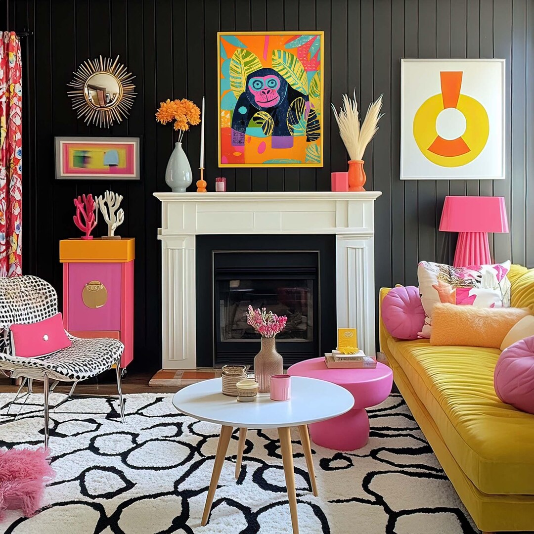 Colorful Safari Decor - Unframed Wall Art Print - Vibrant Bohemian ...