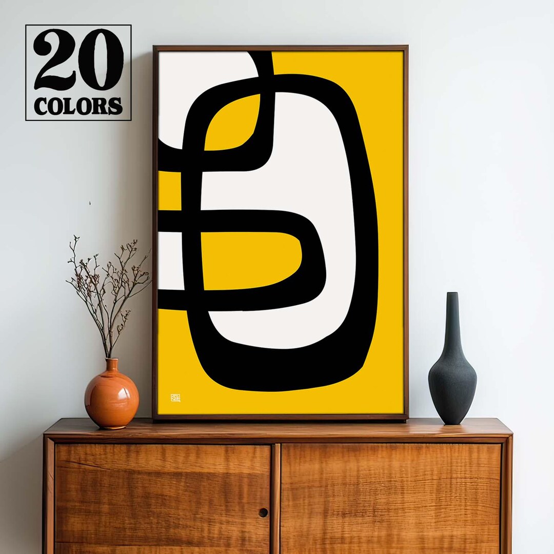 Retro Abstract Mid Century Modern Design Art Print - Small and Large ...