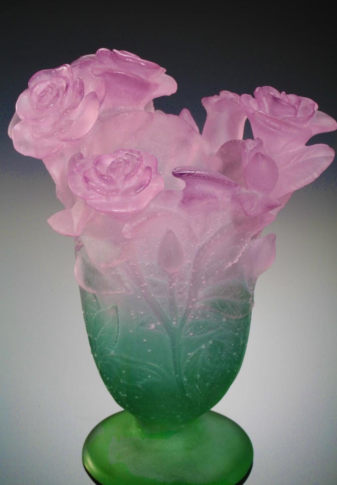 Daum France Roses Vase - Etsy
