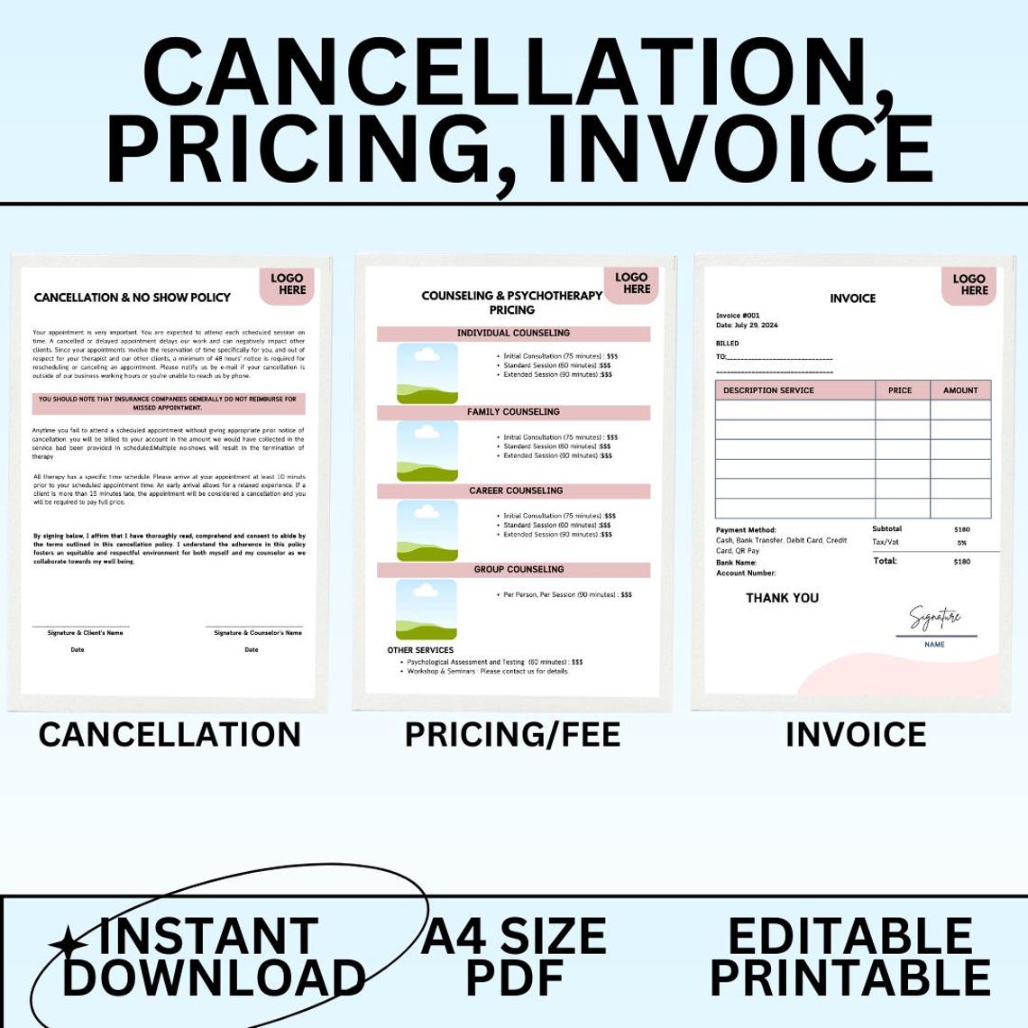 Counseling Intake Form, Informed Consent for Counseling and ...