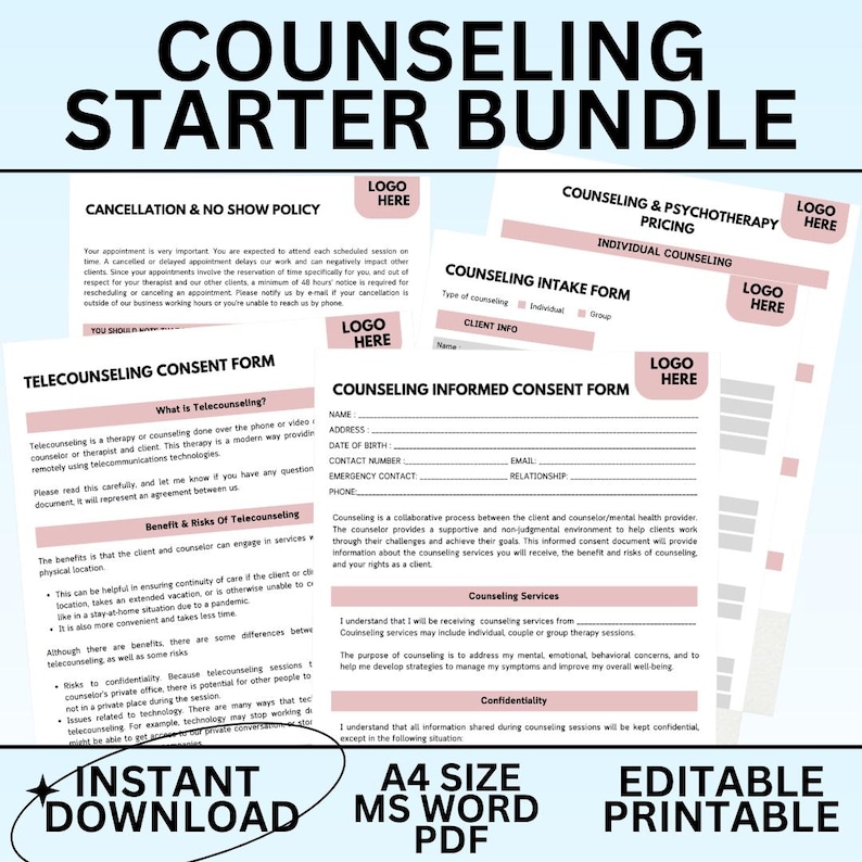 Counseling Intake Form, Informed Consent for Counseling and ...