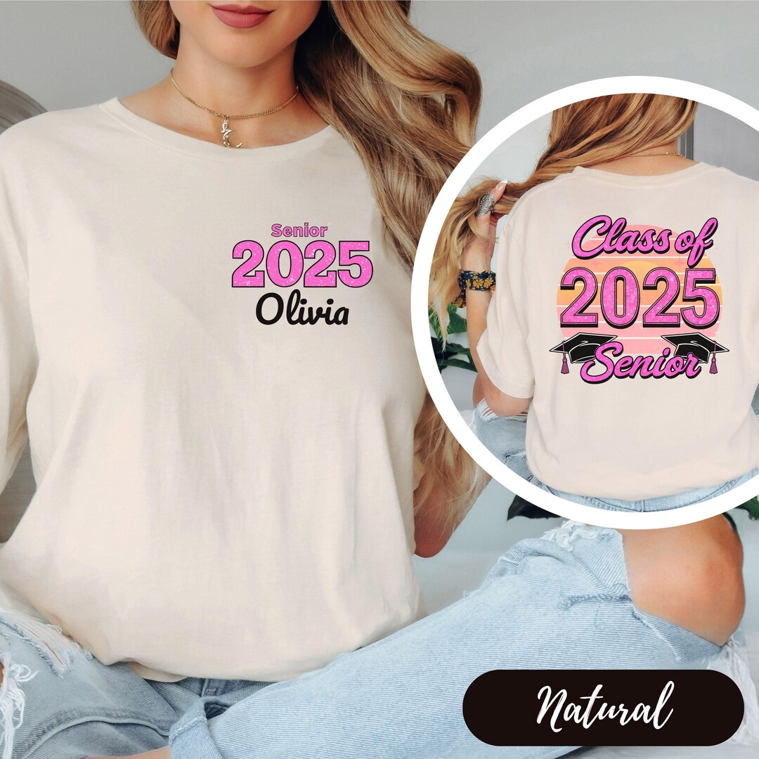 Personalized Senior 2025 Retro Class Tee, Graduation Shirt, High School ...