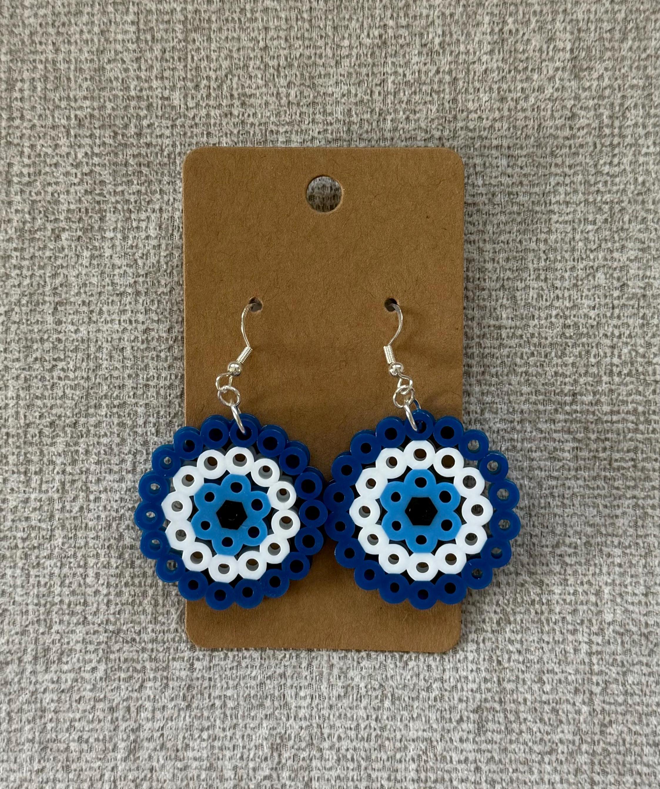 Evil Eye Perler Bead Earrings | Evil Eye Earrings | Evil Eye Dangle ...