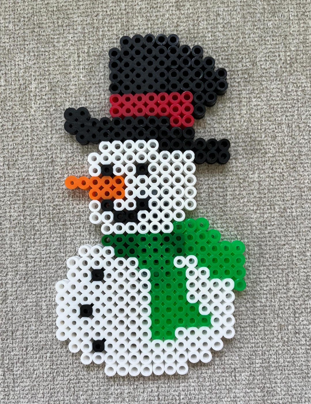 Snowman Perler Bead Magnet - Etsy