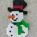 Snowman Perler Bead Magnet - Etsy