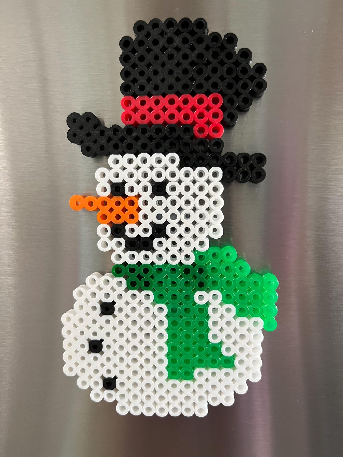 Snowman Perler Bead Magnet - Etsy