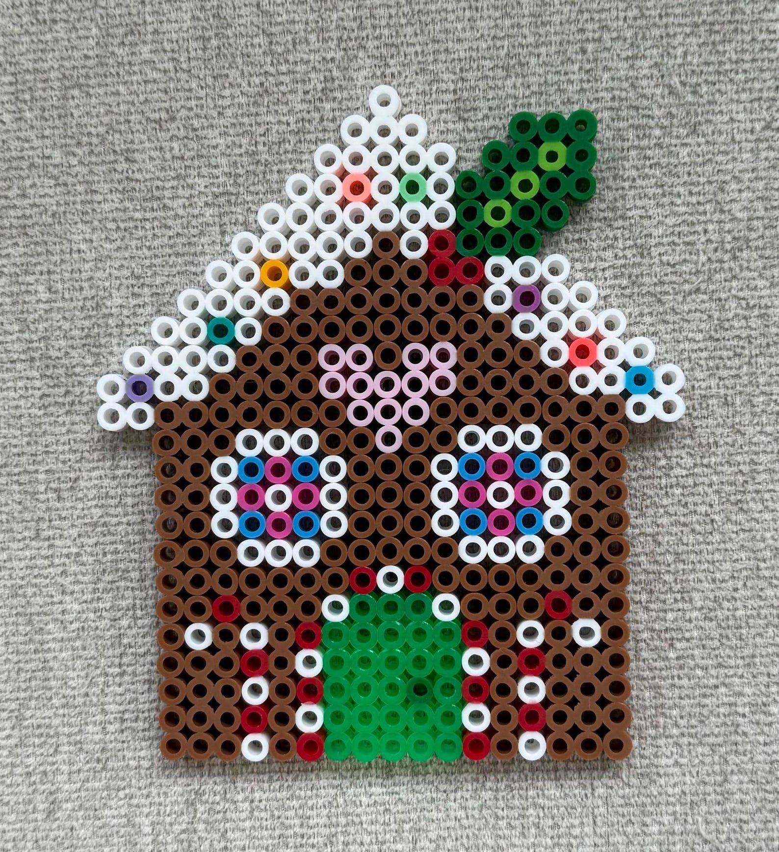 Gingerbread House Perler Bead Magnet - Etsy