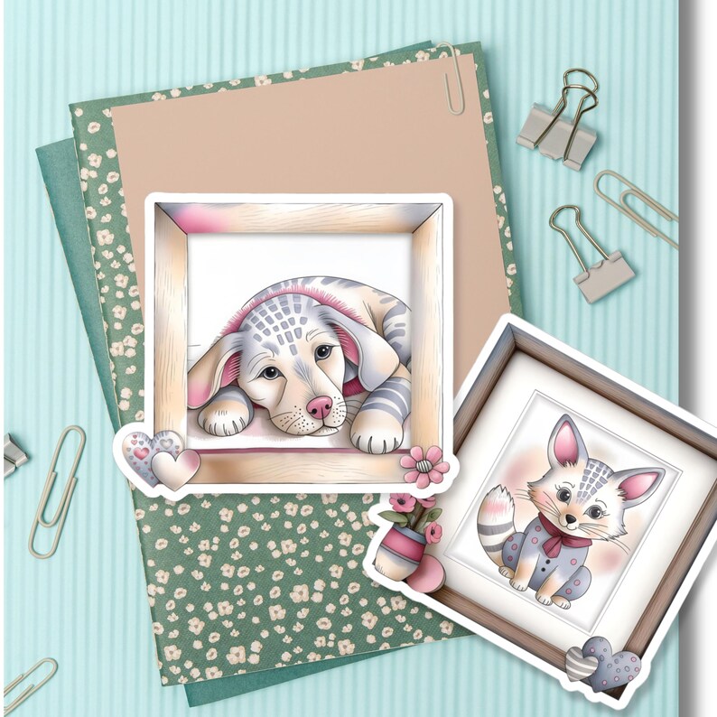 Lovingly Illustrated Puppy Kiss-cut Stickers | Cute Dog Lover Decals ...