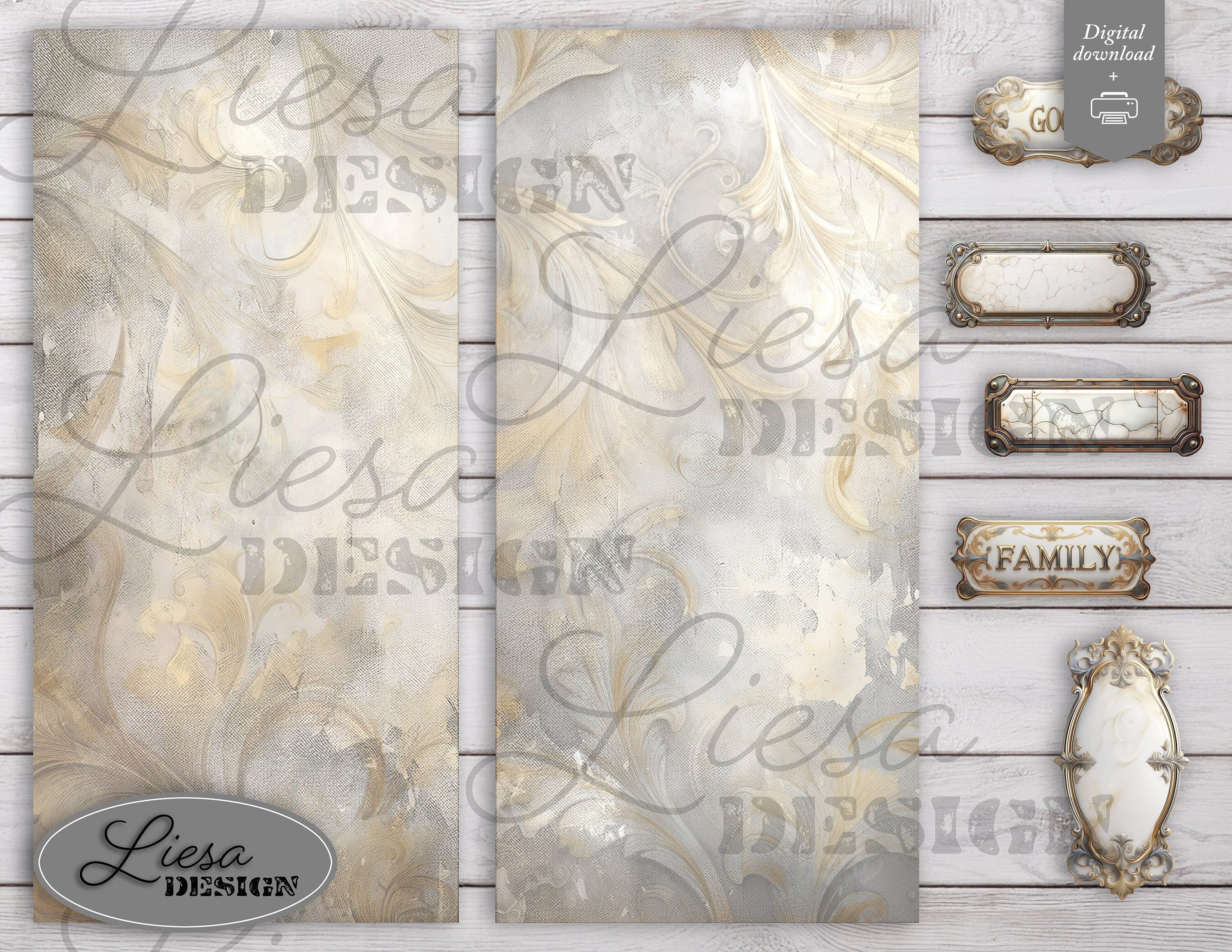Junk Journal Printable Shabby Buttons Labels and Vintage Papers ...