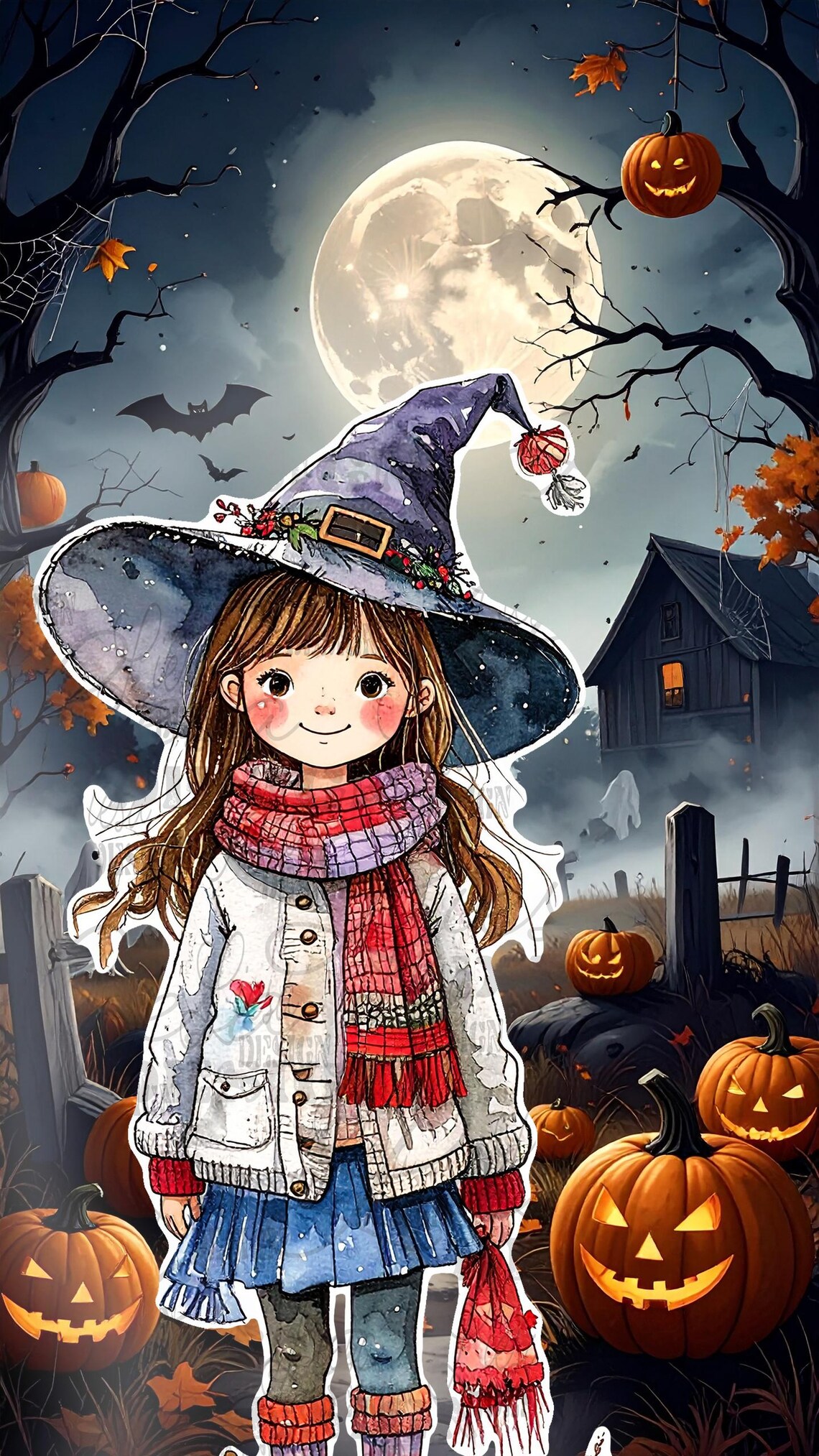 Watercolor Halloween Girl Clipart: Costume Pngs for Junk Journals ...