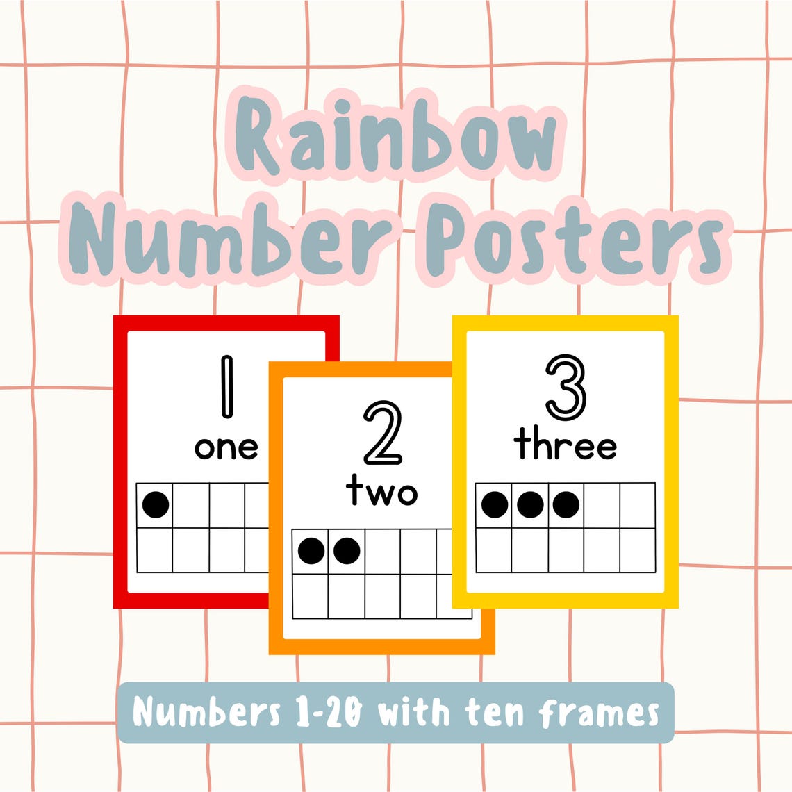 Rainbow Number Posters With Ten Frames/ Number Posters/ Classroom Decor ...