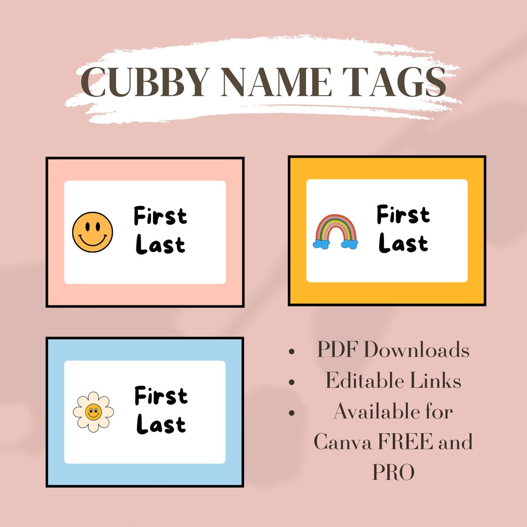 Cubby Names/name Tag/classroom Name Labels/digital Printable/canva ...