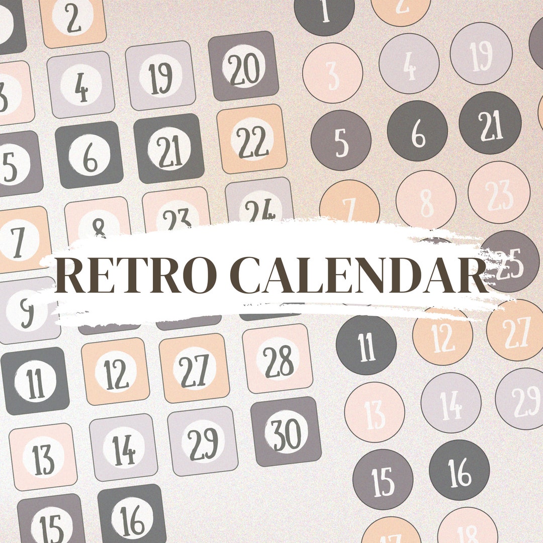 Retro Calendar/classroom Calendars/calendar Pocket Chart/digital File ...