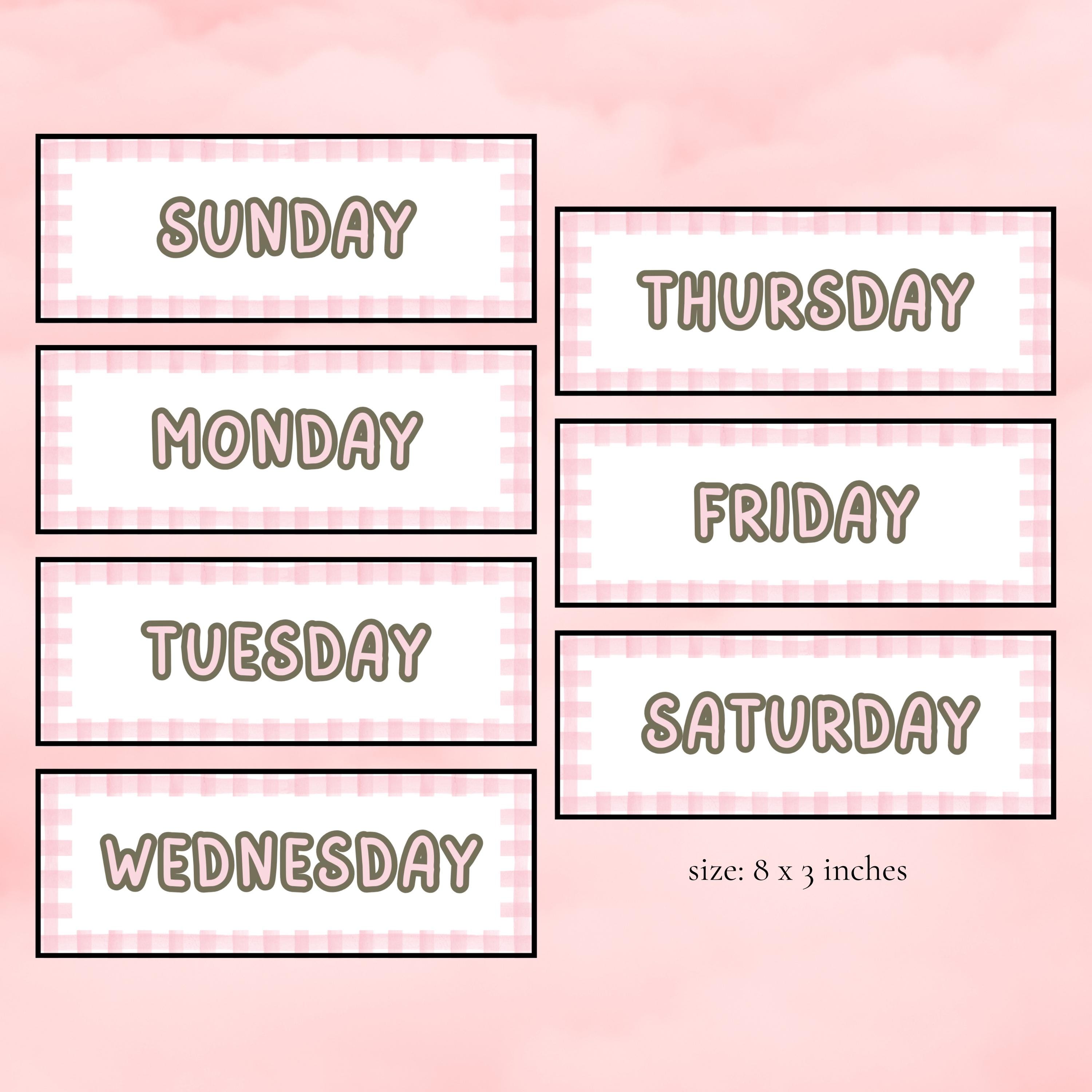 Girly Pink Flip Calendar/ Classroom Decor/ Teacher Resources/ Office ...
