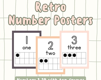 Rainbow Number Posters With Ten Frames/ Number Posters/ Classroom Decor ...