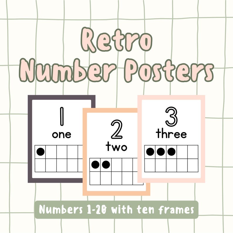 Retro Number Posters With Ten Frames/ Number Posters/ Classroom Decor ...
