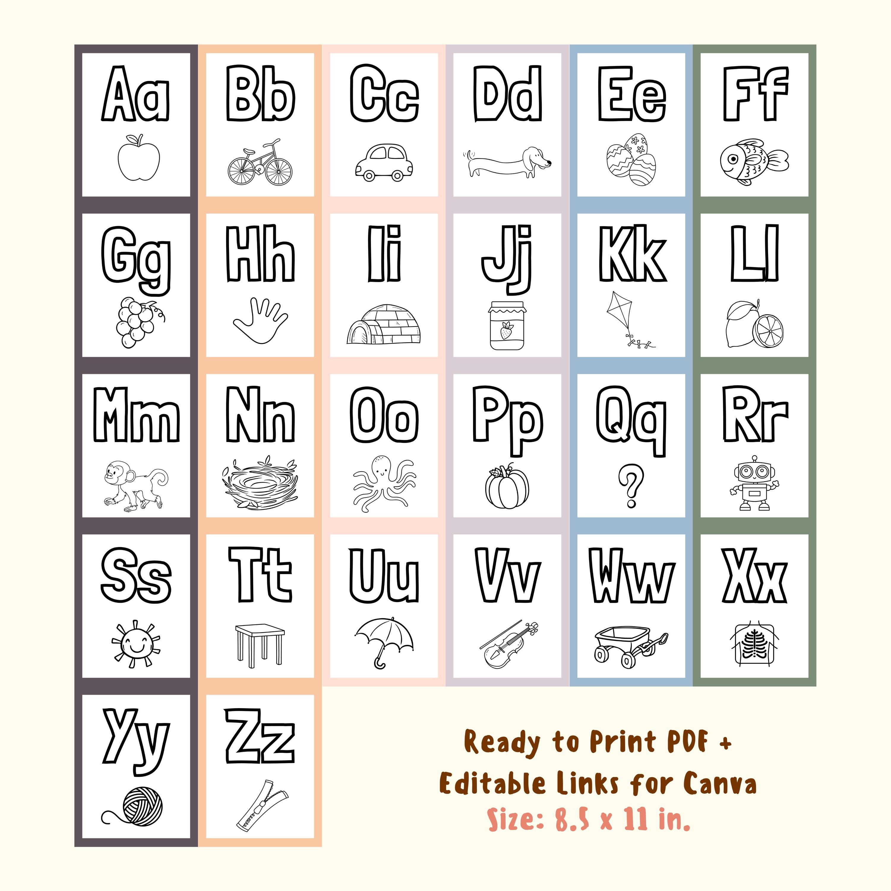 Retro Alphabet Posters With Pictures/ ABC Posters/ Classroom Decor ...