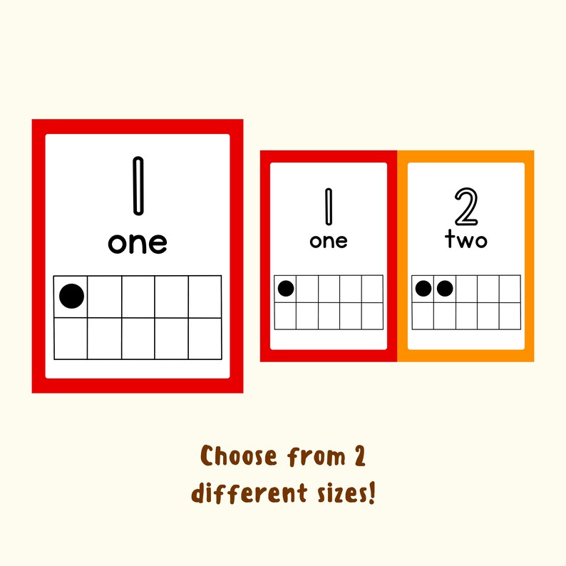 Rainbow Number Posters With Ten Frames/ Number Posters/ Classroom Decor ...