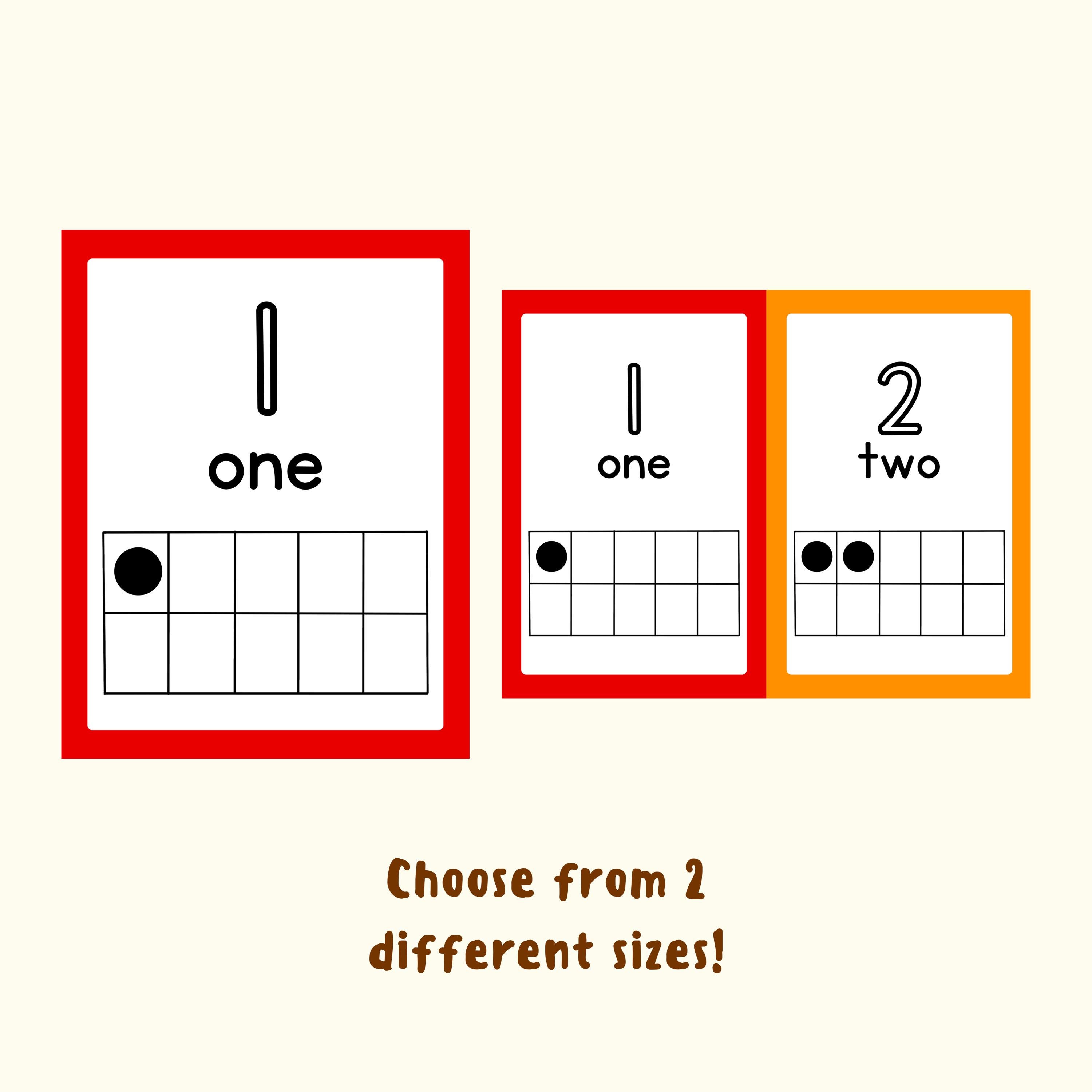 Rainbow Number Posters With Ten Frames/ Number Posters/ Classroom Decor ...