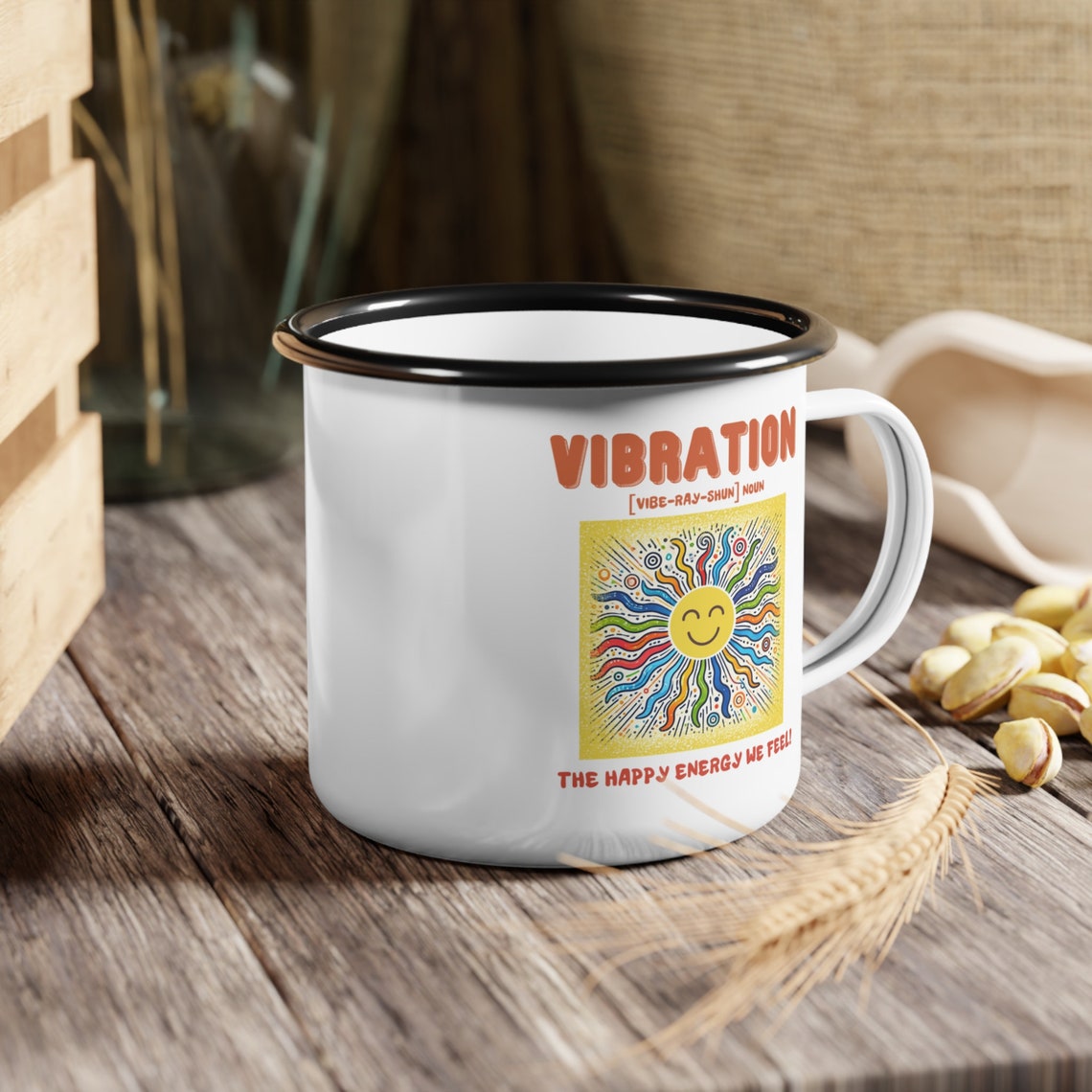 Enamel Kids Cup - Vibration Definition Mug - Fun Design With Sun Mug ...