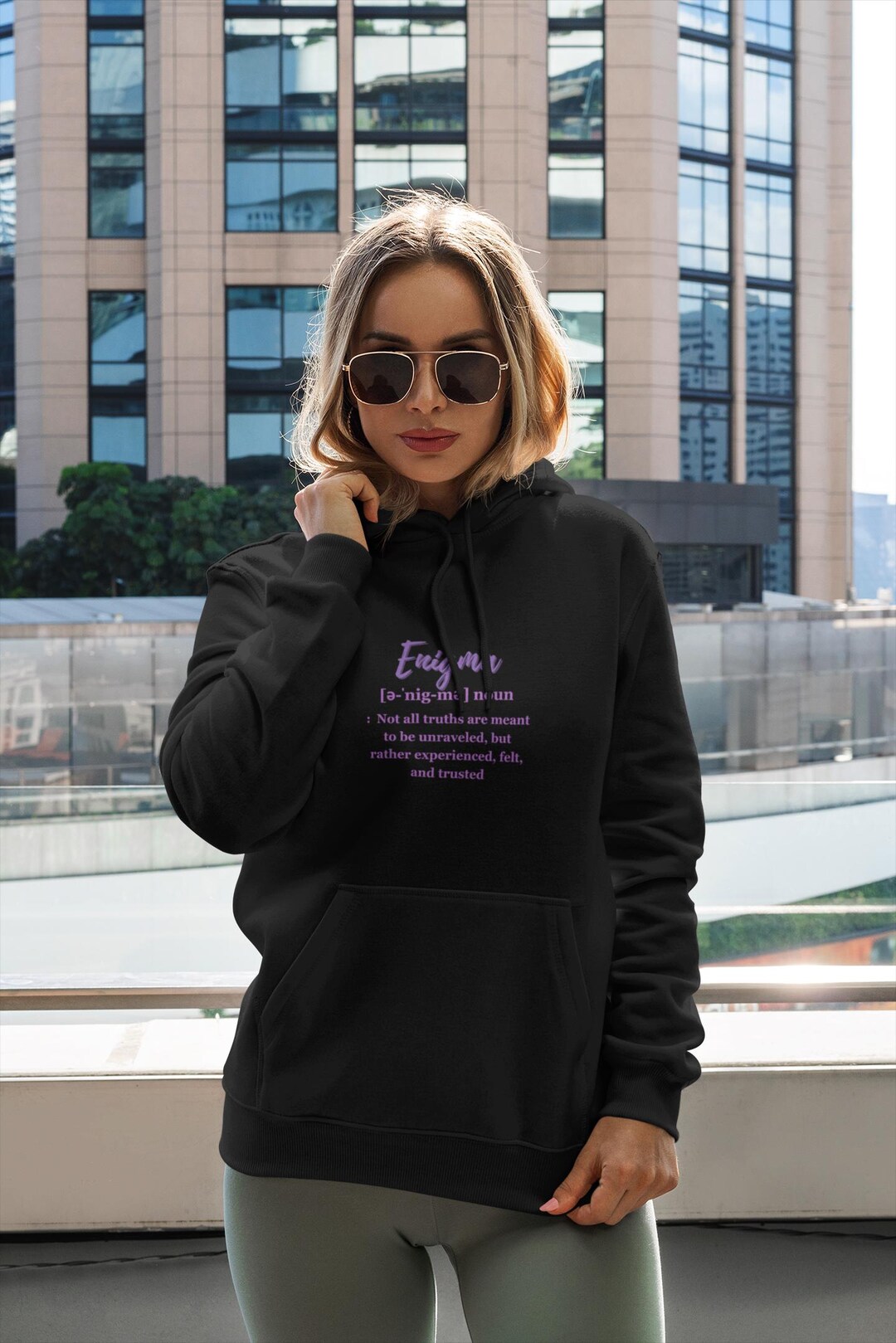 Enigma Definition Graphic Hoodie: Cozy Cotton-blend Spiritual Apparel ...