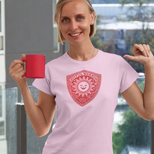 Joyful Warrior Shield T-shirt Empowering Sun Graphic Tee for Women ...