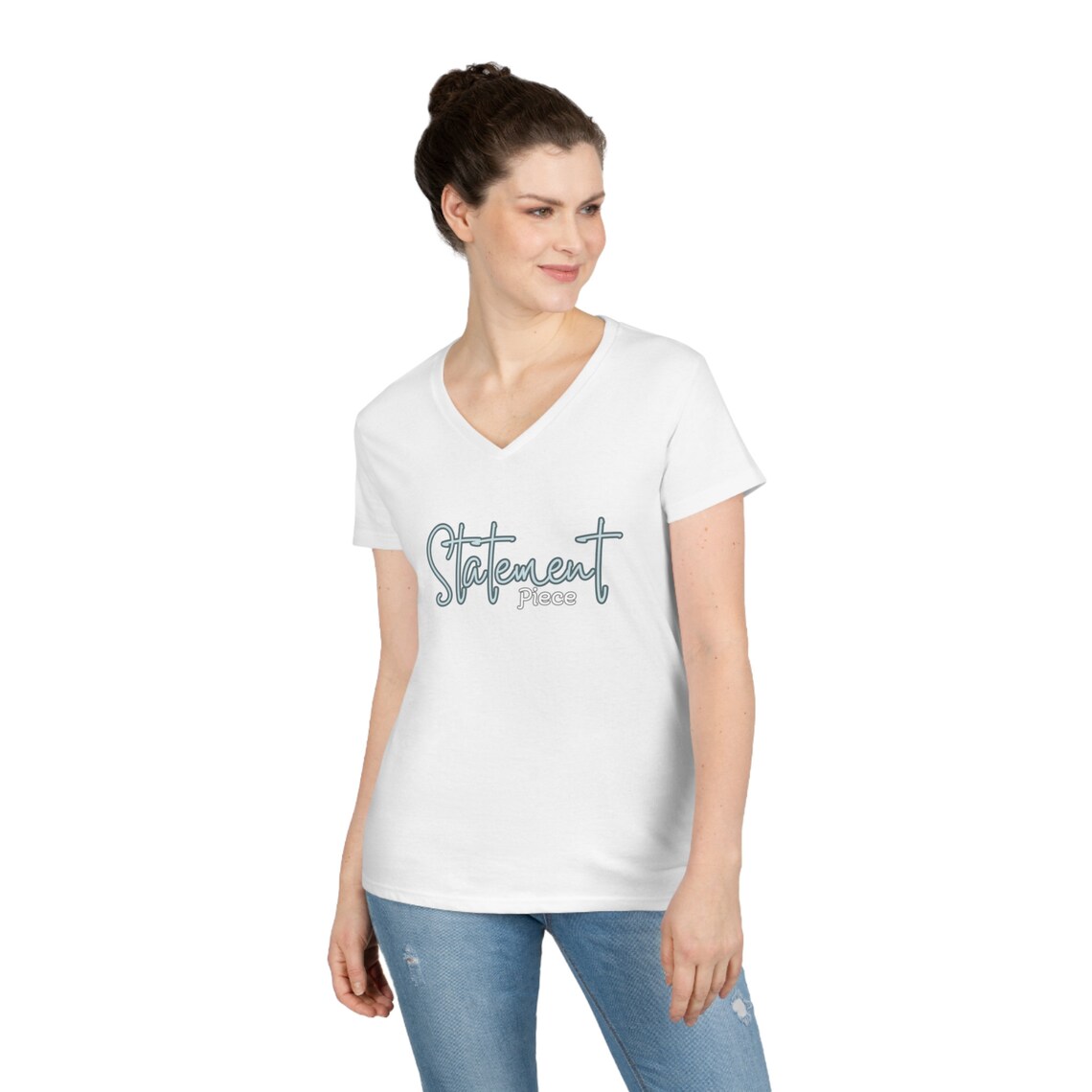 Statement Piece T-shirt - Minimalist Women's V-neck Tee | Trendy ...