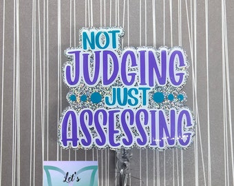 Not Judging Just Assessing Retractable Badge Reel - Etsy