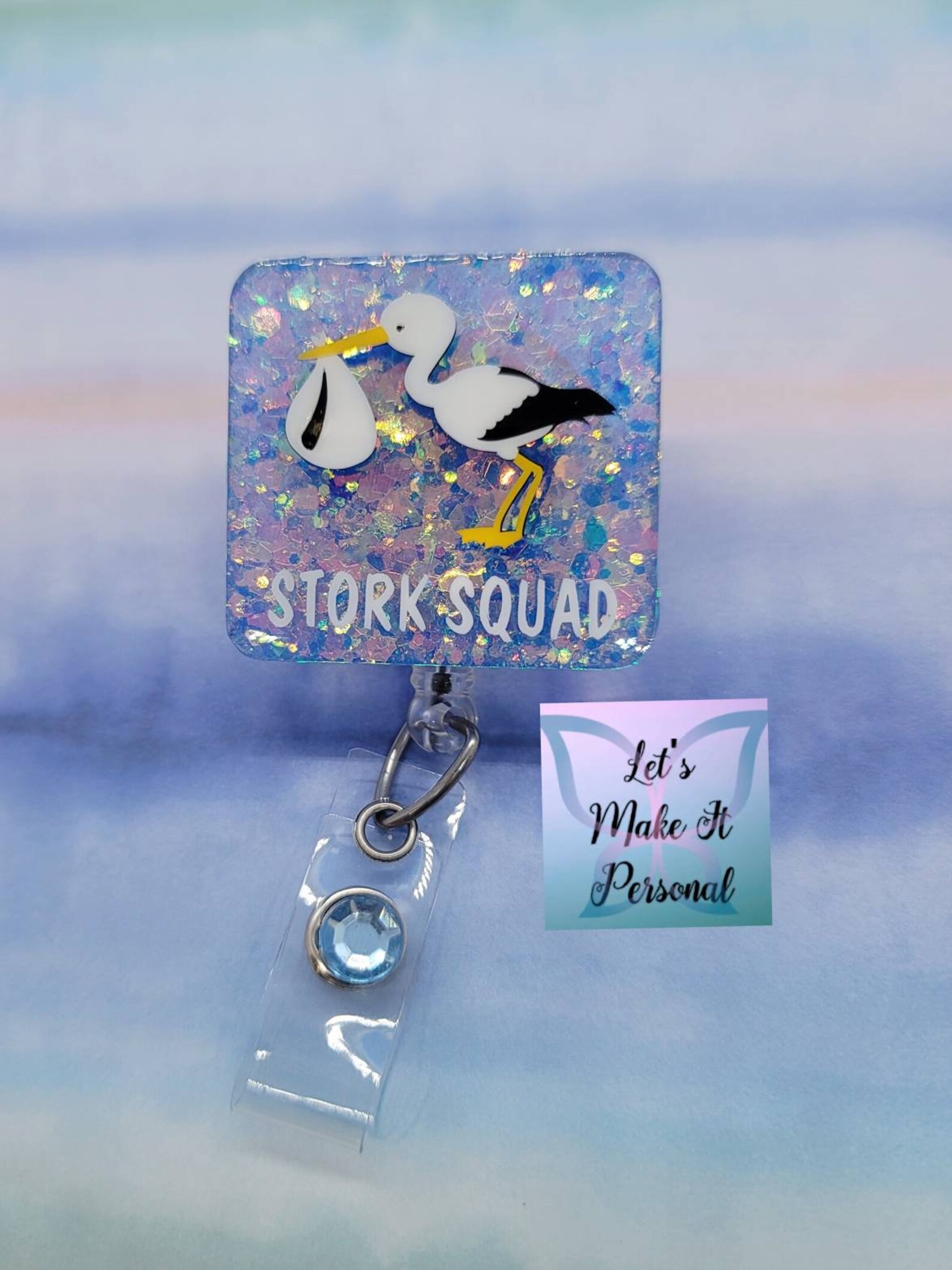 Personalized Stork Retractable Badge Reel - Etsy