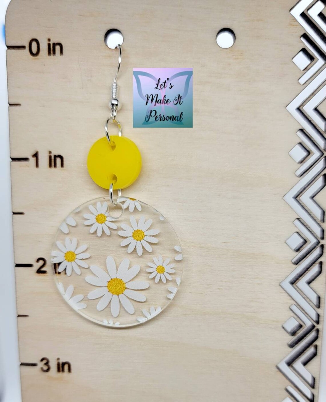 Laser Cut Circular Acrylic Daisy Earrings - Etsy