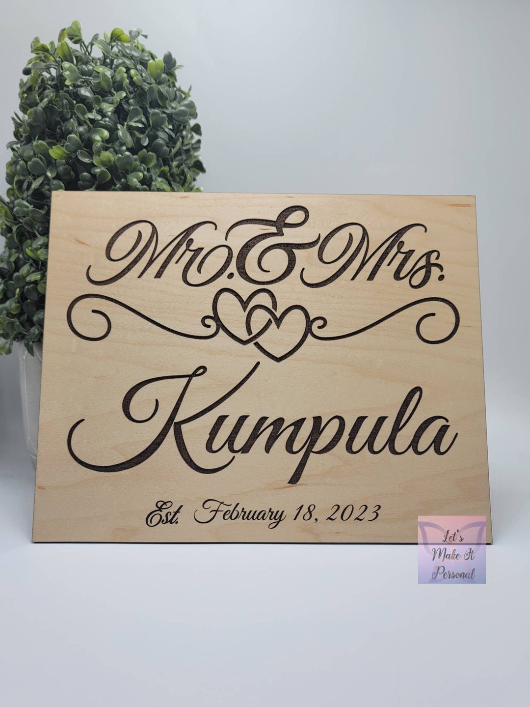 Personalized Laser Engraved Wood Wedding Sign - Etsy