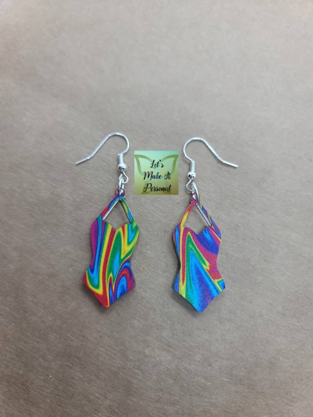 Laser Cut Printed Acrylic Swimsuit Earrings - Etsy