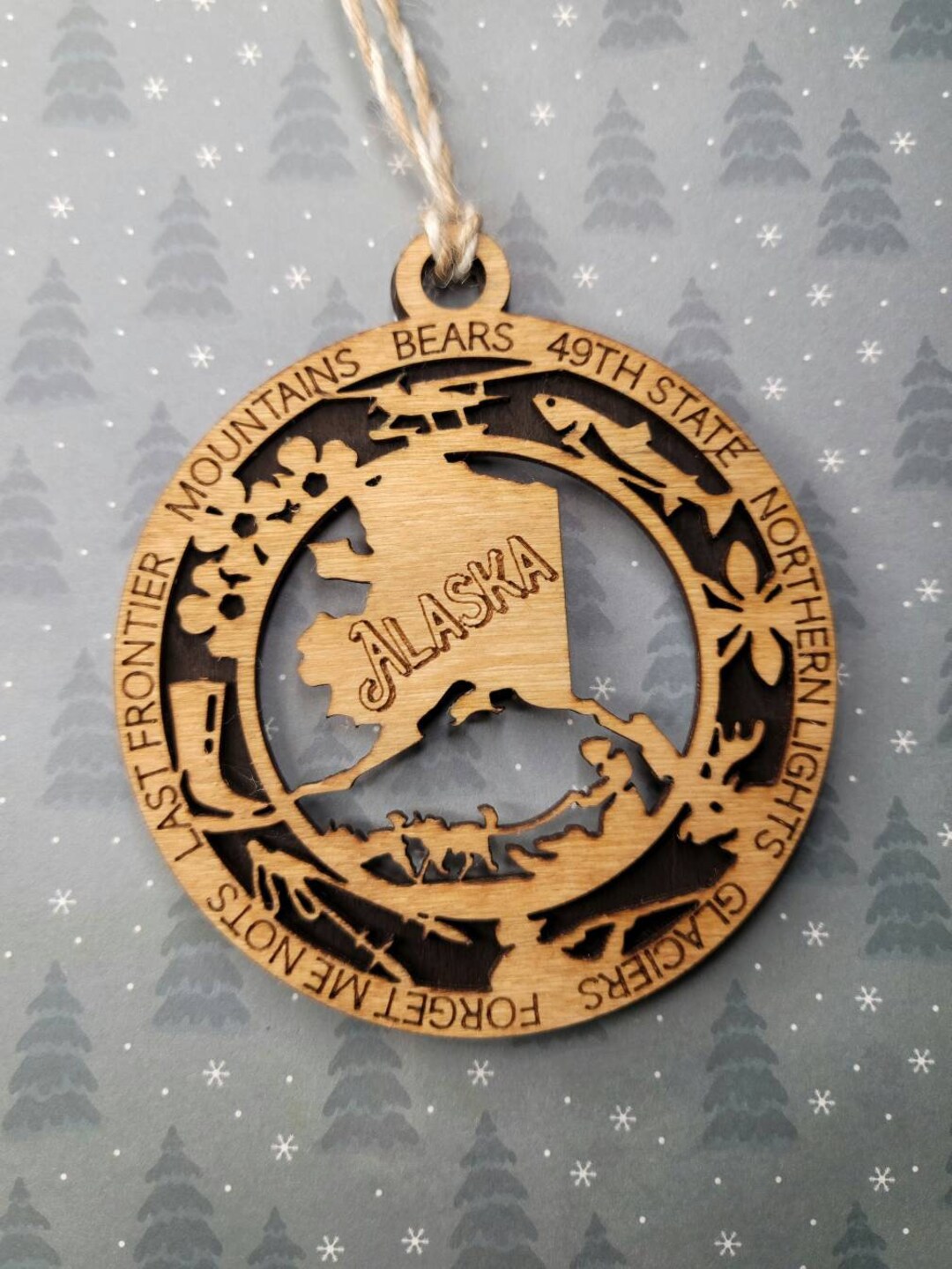 Layered Alaska Laser Cut and Engraved Ornament - Etsy