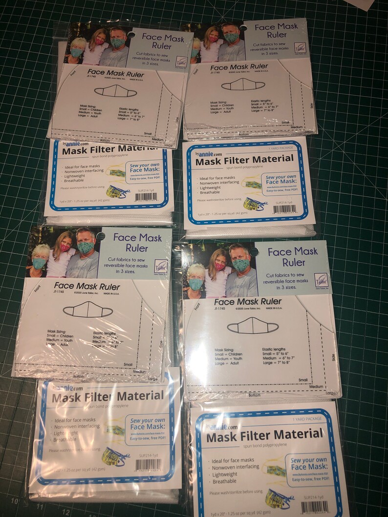 June Taylor Mask Template & Face Mask Interfacing (1 Yard X 20 ...