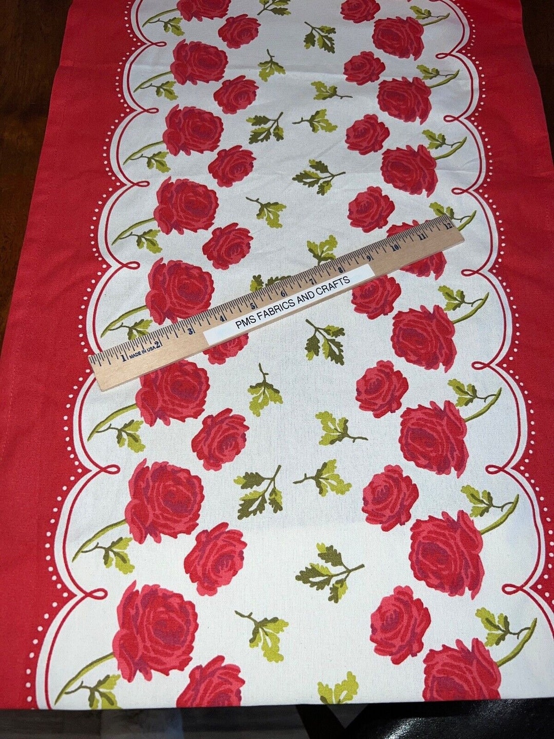 MODA 100% Cotton Toweling Fabric Roses Are Red 920-293 - 16 in X 36 in ...