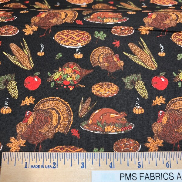 Thanksgiving Fabric - Etsy