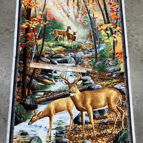 Deer Panel Fabric - Etsy