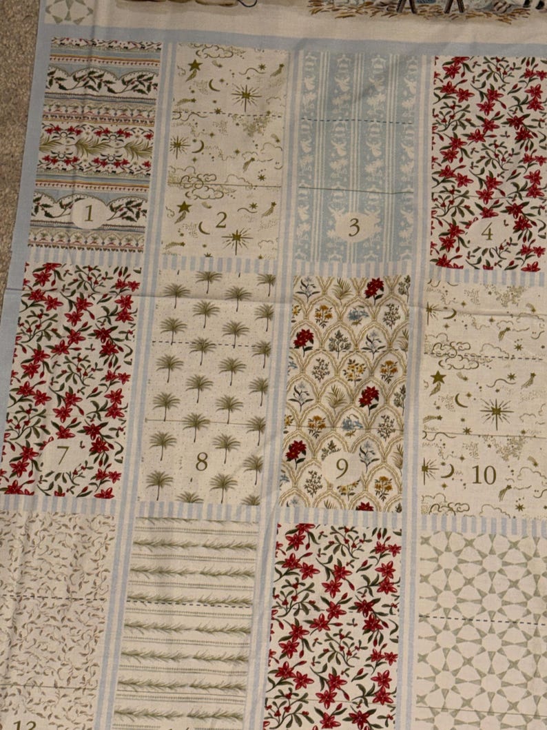 MODA 2026 Christmas Silent Night Advent Calendar 100% Cotton Fabric ...