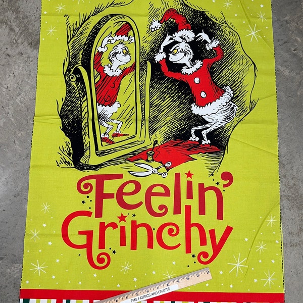 The Grinch Fabric Panel - Etsy