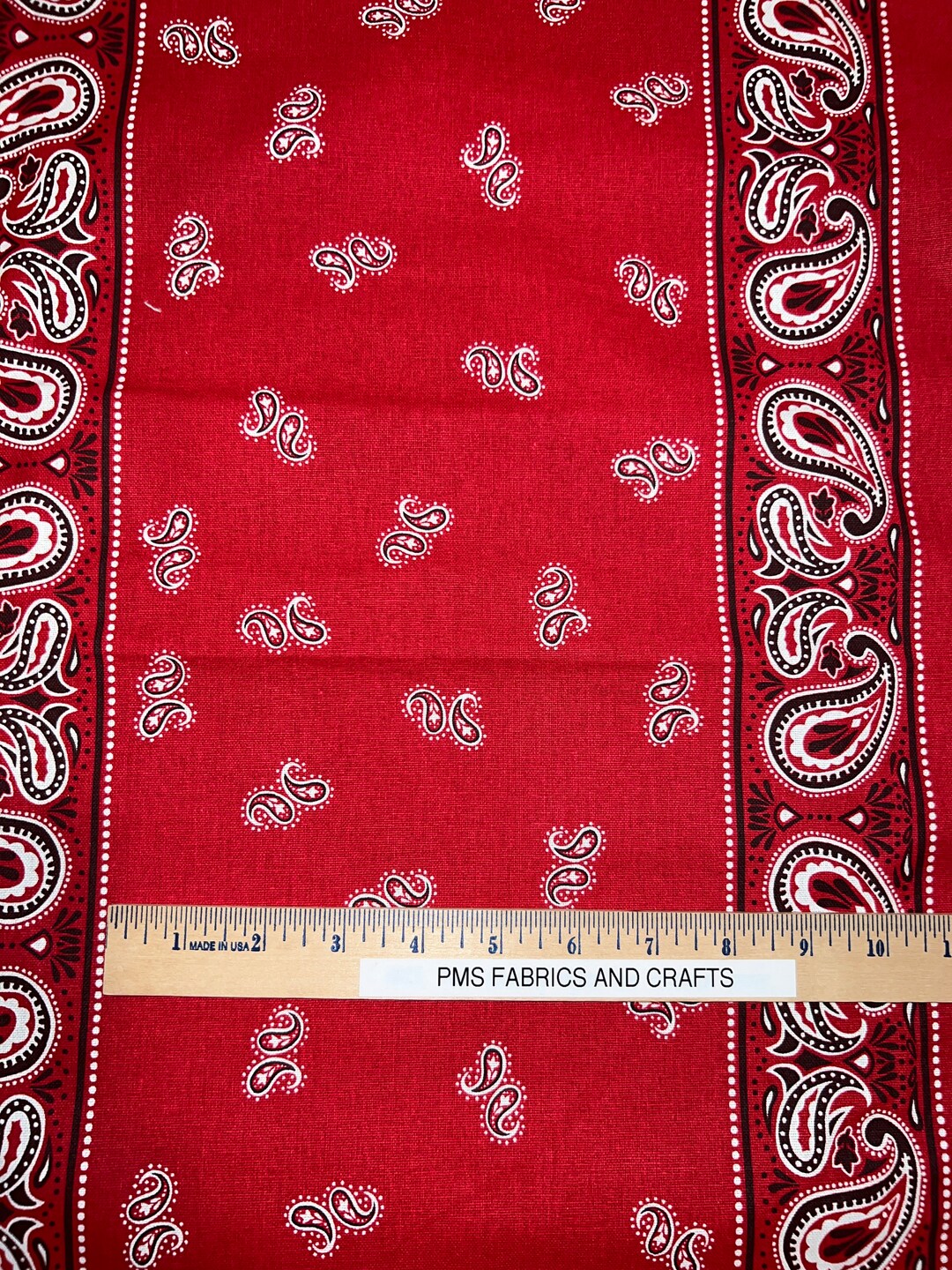 MODA 100% Cotton Toweling Fabric Novelty Bandana - RED - 16 in Wide X ...