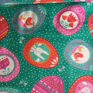 MODA Spring Bunny Fun 100% Cotton Fabric by the Yard Easter Egg Jade ...