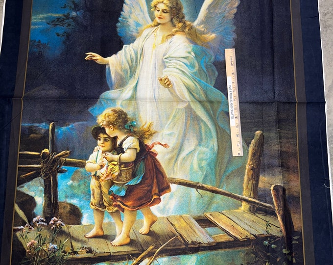 Christian Faith Guardian Angel Digitally Printed100% Cotton Fabric ...