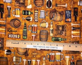 Beer Motif Fabric - Etsy