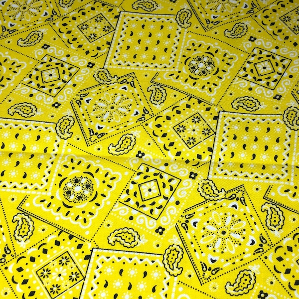 Yellow Bandana Fabric - Etsy