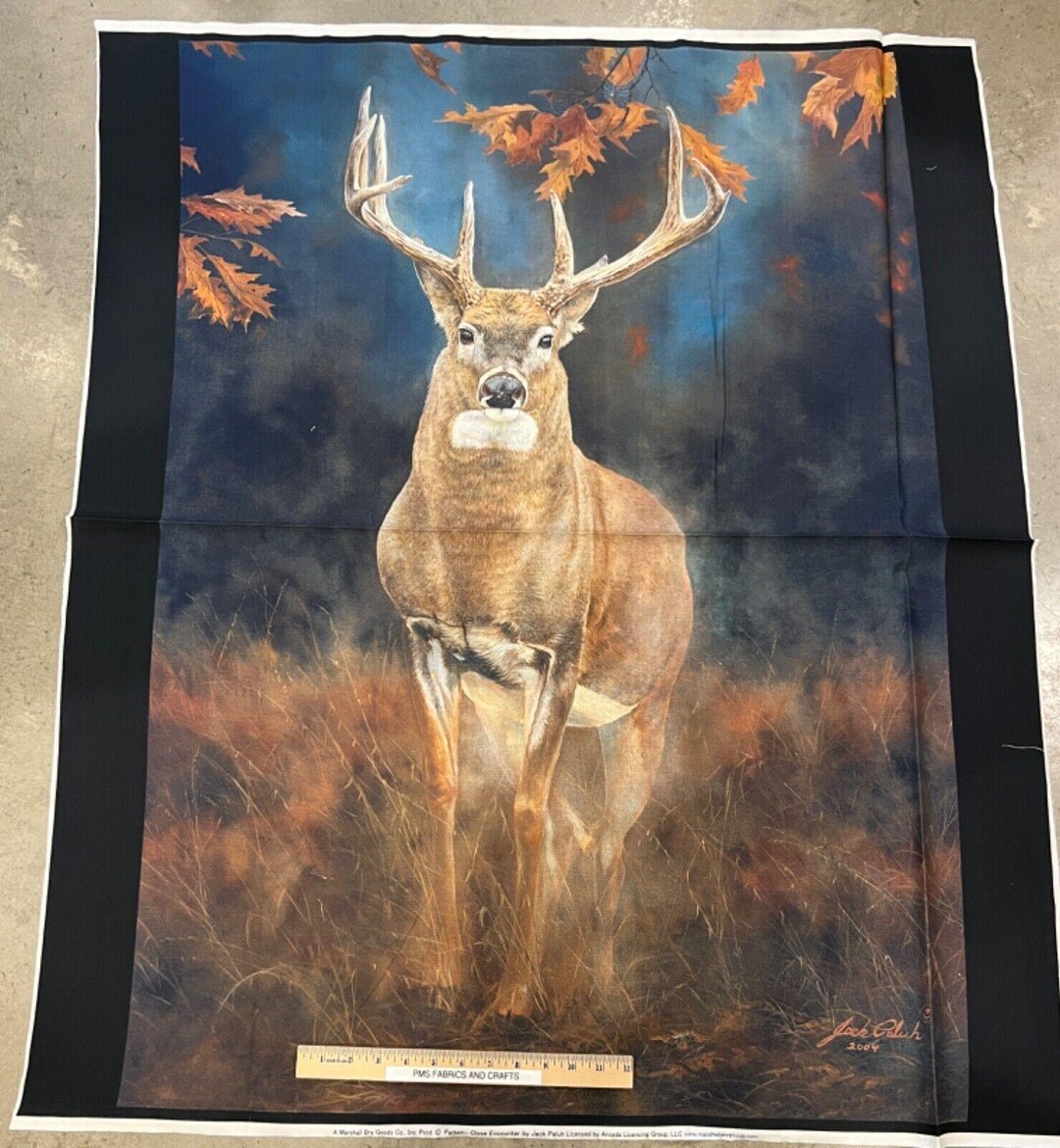 MDG Close Encounter Big Buck Deer Printed 100% Cotton Fabric Panel ...