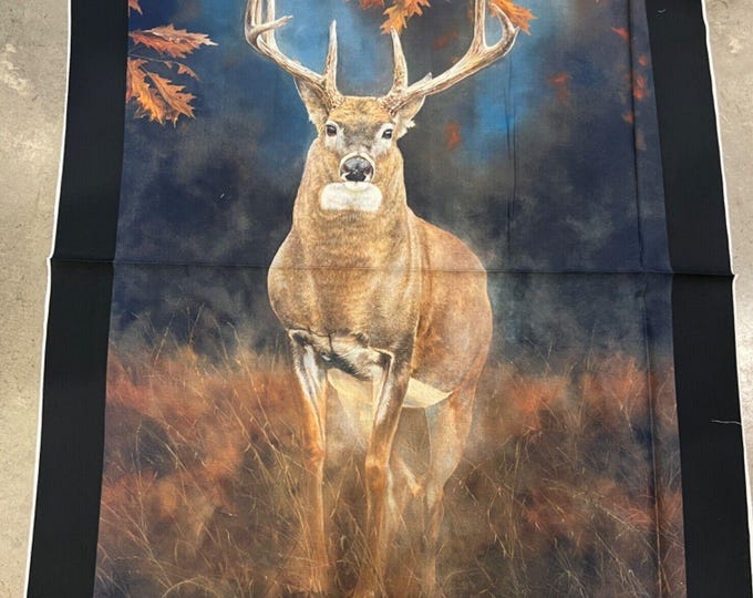 MDG Close Encounter Big Buck Deer Printed 100% Cotton Fabric Panel ...