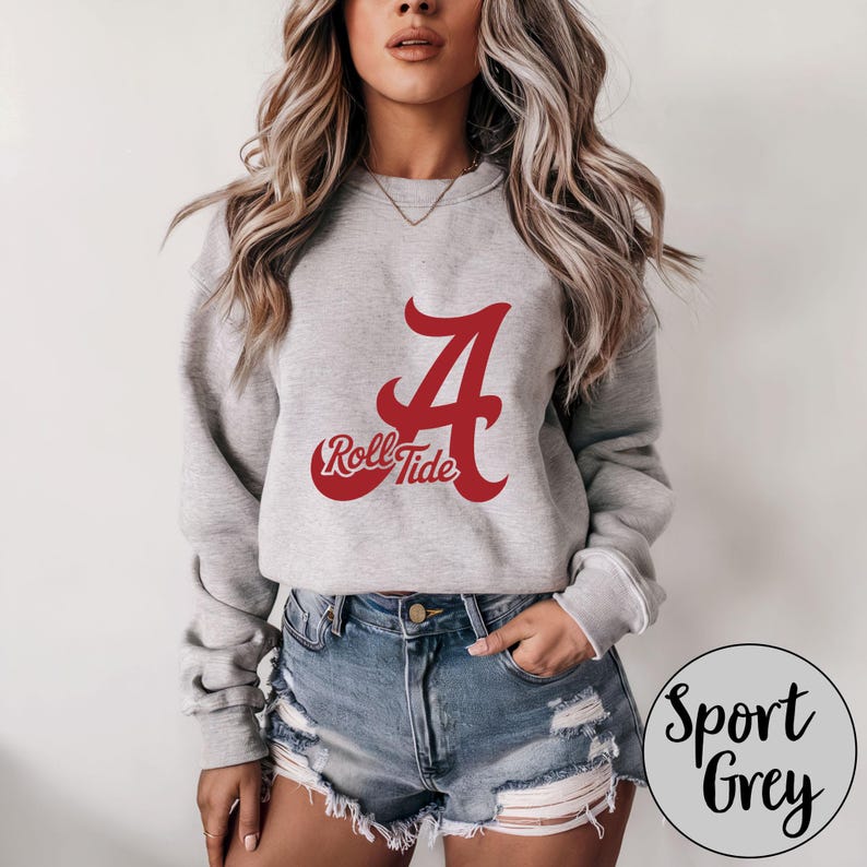 Alabama Roll Tide Sweatshirt, Bama Football Logo Sweat, Alabama ...