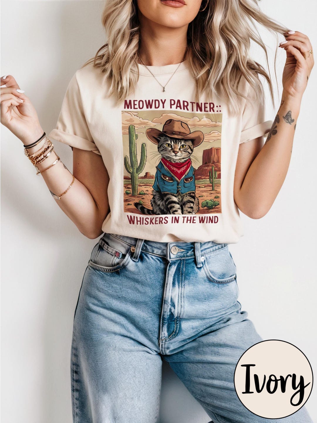 Meowdy Partner Whiskers in the Wind Shirt,trending Unisex Tee Shirt ...