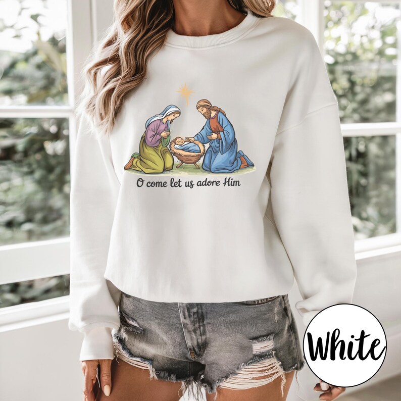 Nativity Scene Sweater, Christian Christmas Sweatshirt, Christmas ...
